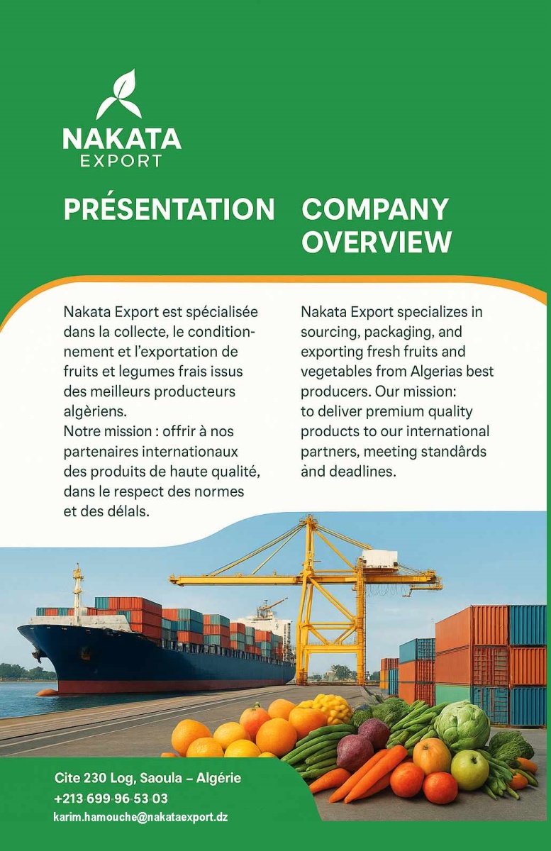 NAKATA Export Expedidor & Distribuidor Meskiana Argelia | Libertyprim